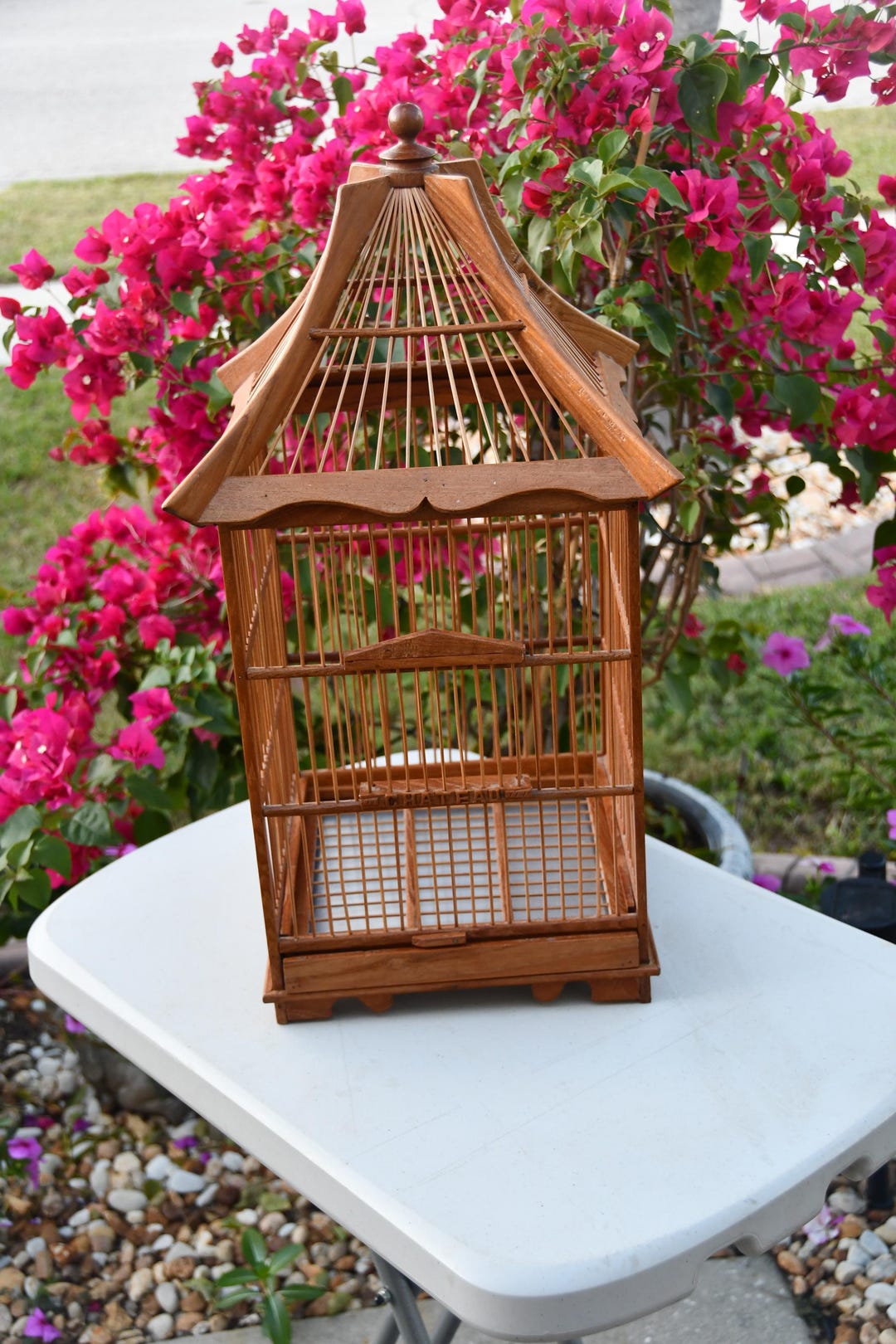 Vintage Wicker Bird Cage - Etsy