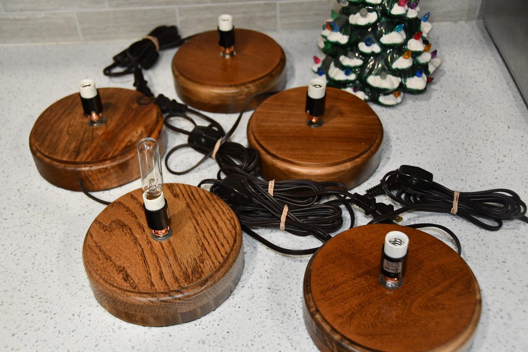 Small Ceramic Christmas Tree Wood Base - Etsy