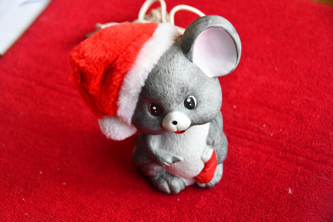 Vintage Ceramic Light up Christmas Mouse - Etsy