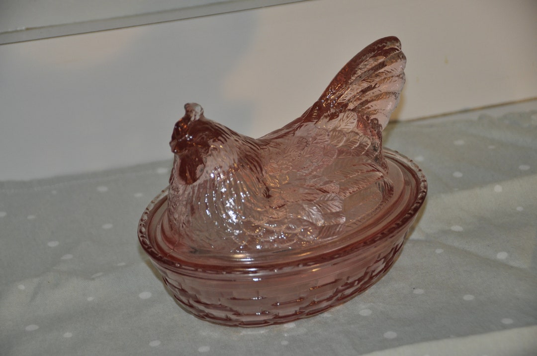 Vintage Longaberger Glass Hen Dish - Etsy