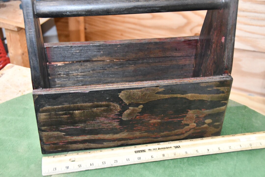 Vintage Wood Tote Tool Box - Etsy