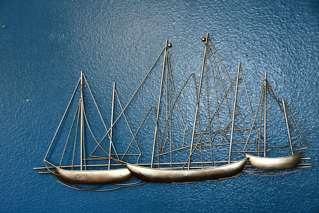 Vintage Metal Sail Boats Wall Art - Etsy