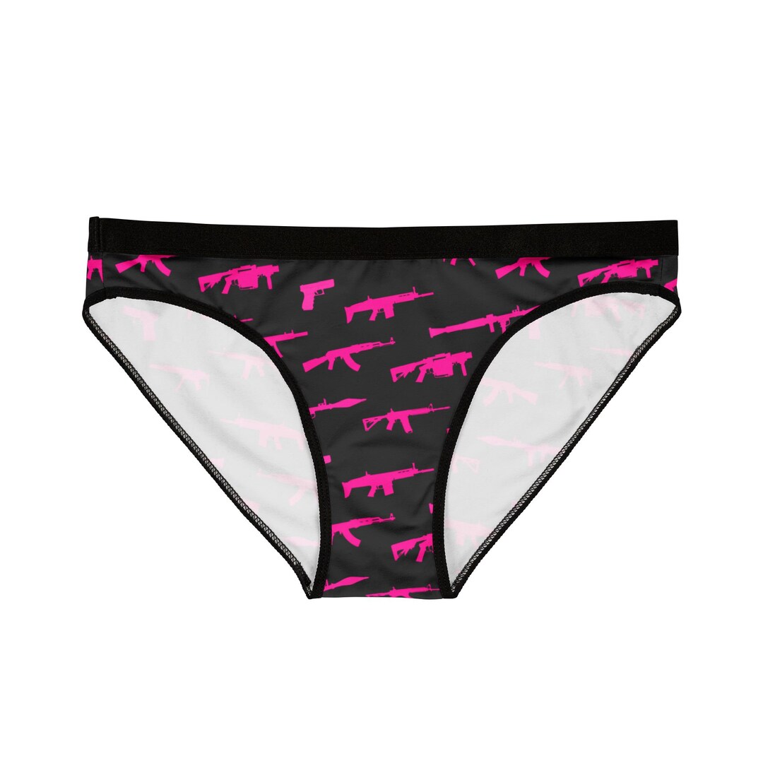 2nd Amendment Guns Pattern Black/pink Women's Underwear Brief Freedom ...