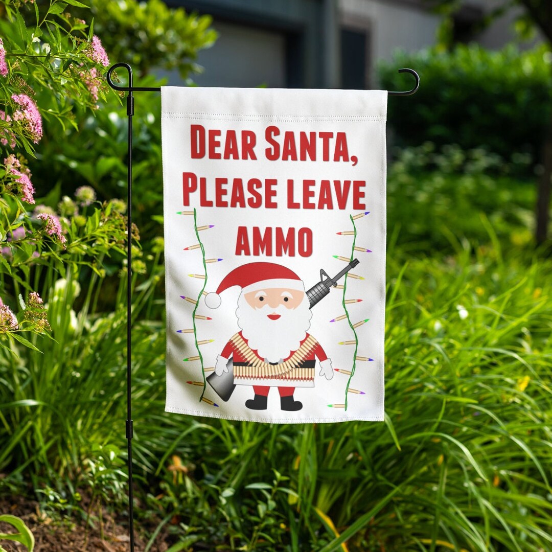Funny 2nd Amendment Christmas Yard Flag,santa Claus AR15 and Bandoliers ...