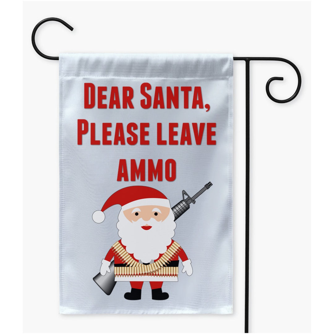 Funny 2nd Amendment Christmas Yard Flag,santa Claus Ar15 and Bandoliers ...