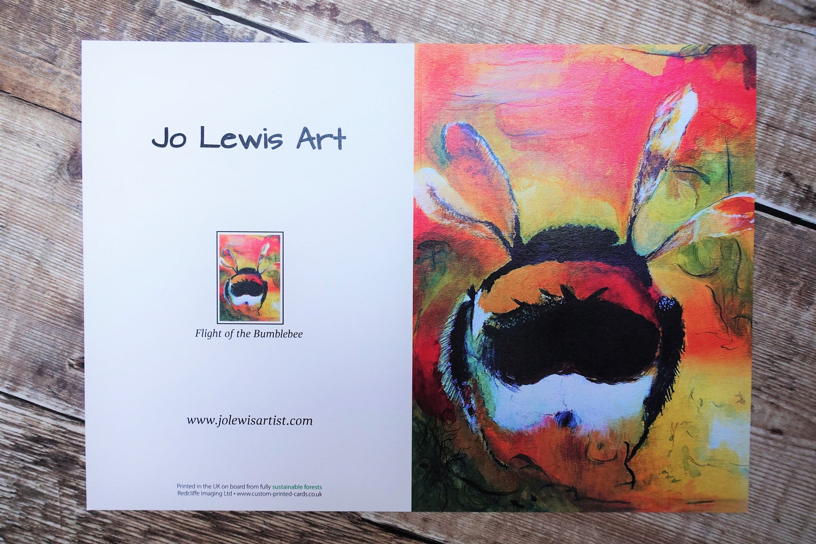 Bumblebee Card, Birthday Card for Her, Thank You Card for Friend, Blank ...