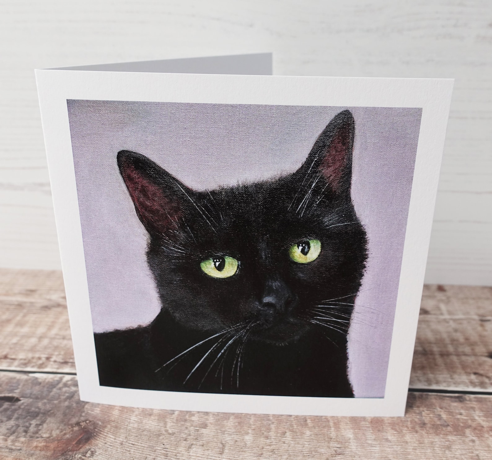 Black Cat Card, Fine Art Greeting Card, Art Cards Cat, Artist Cards ...