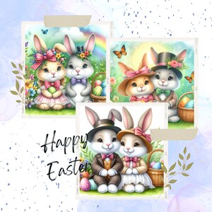 Mr & Mrs Easter Bunny Water Colour and Clipart Bundle 15 Images - Etsy