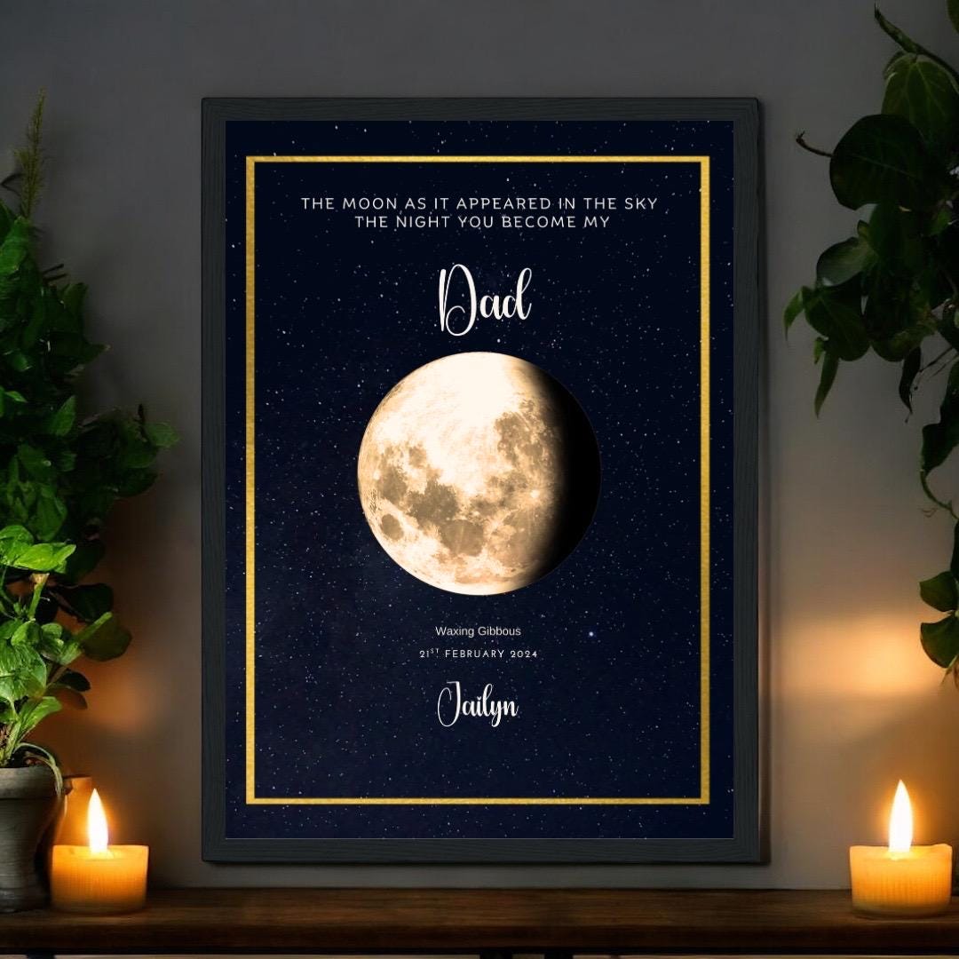 Personalised Moon Phase Print – Gift for Mum, Dad, Grandparent - Etsy