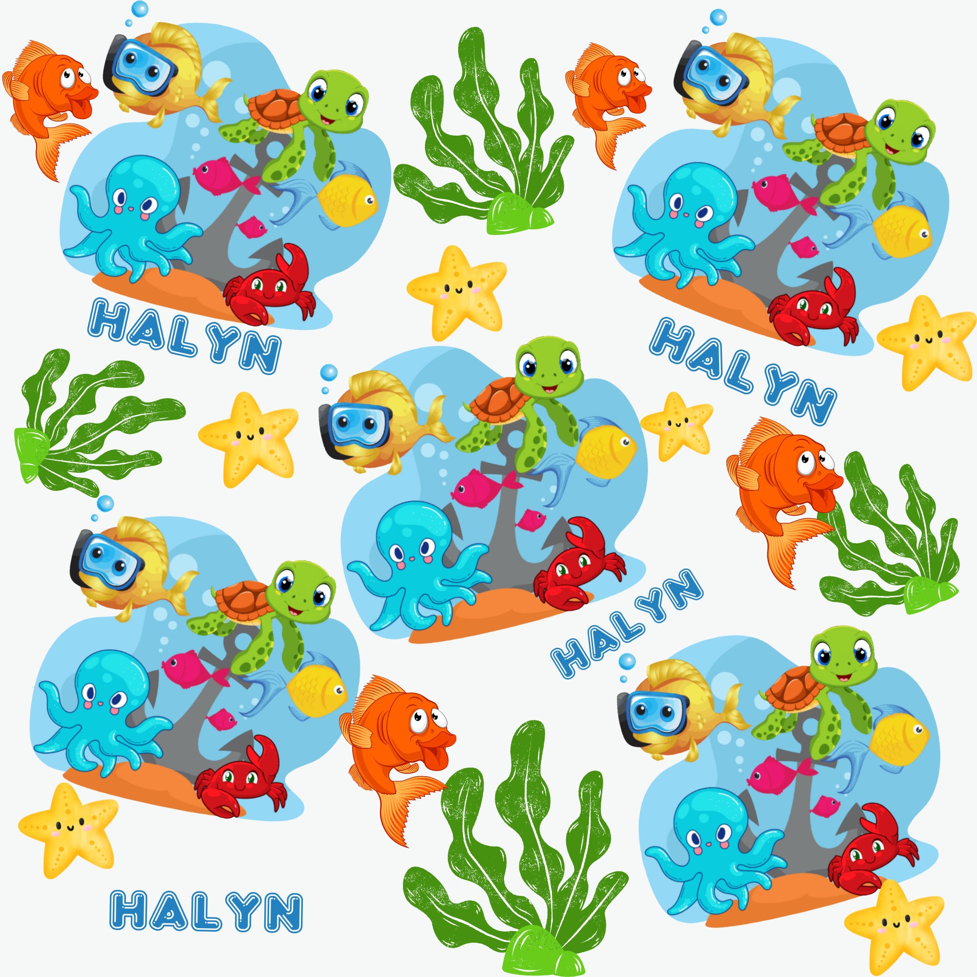 Beach Days Under the Sea Pattern Image - Etsy