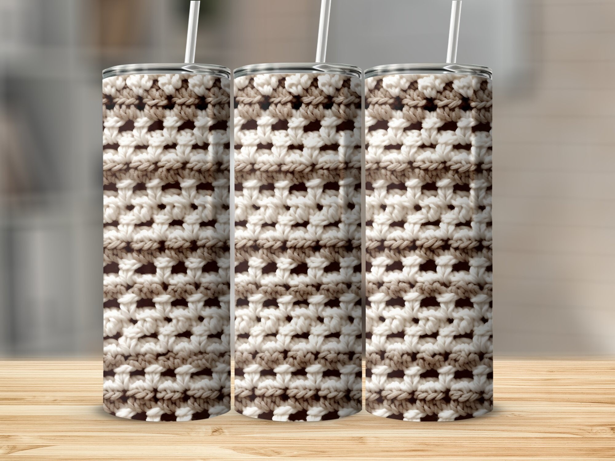 Neutral Tone Yarn 20 Oz Skinny Tumbler Sublimation 3D Design - Etsy