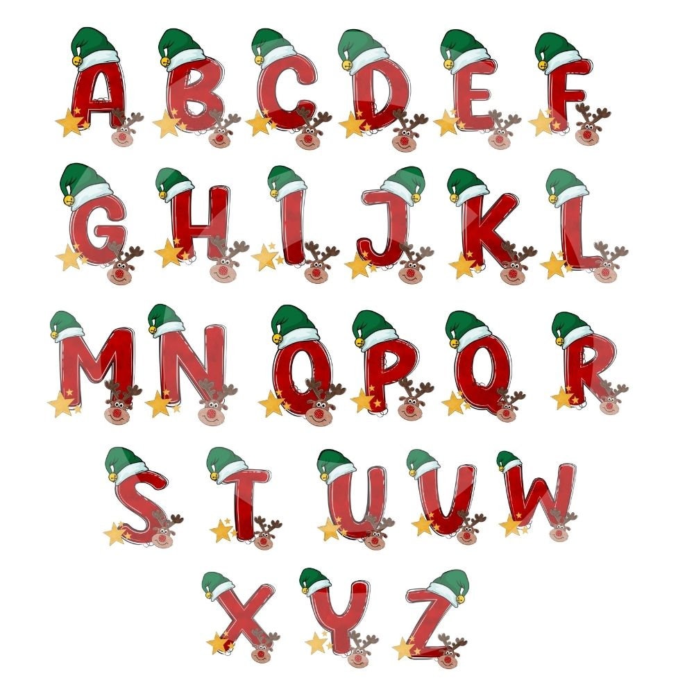 Edit in Canva PNG Christmas Letters, Red Green Alphabet Sets ...