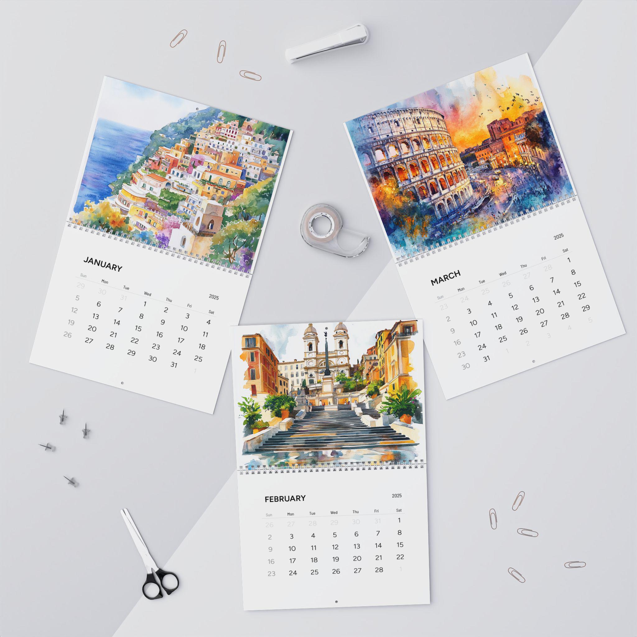 Watercolour Scenic Italy Wall Calendar 2025, Stunning Italian Landscape ...