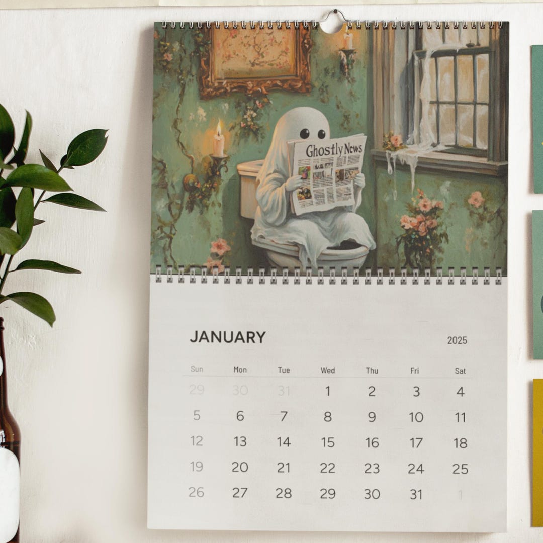 Quirky Ghosts 2025 Wall Calendar – Funny Spooky Art - Etsy