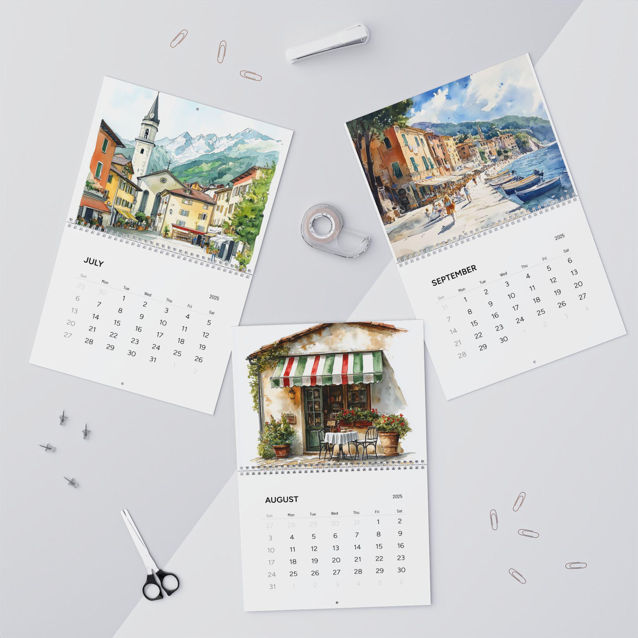 Watercolour Scenic Italy Wall Calendar 2025, Stunning Italian Landscape ...