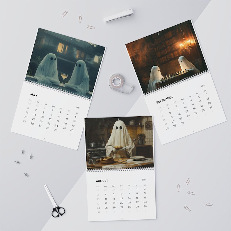 Quirky Ghosts 2025 Wall Calendar – Funny Spooky Art - Etsy