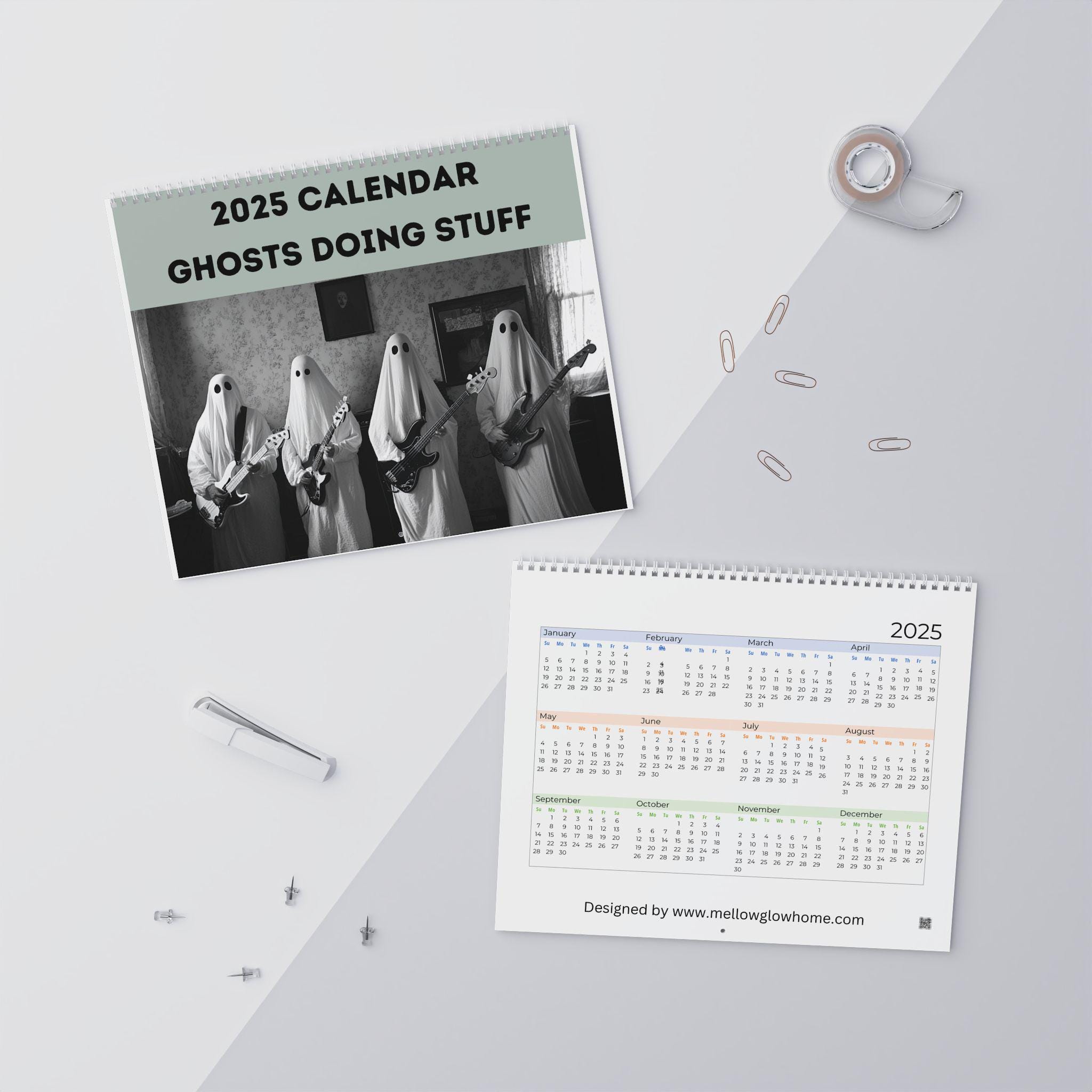 Quirky Ghosts 2025 Wall Calendar – Funny Spooky Art - Etsy
