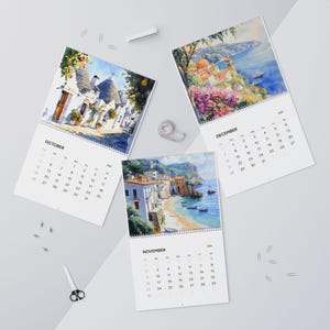 Watercolour Scenic Italy Wall Calendar 2025, Stunning Italian Landscape ...