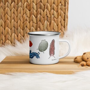 Sea Slug Enamel Mug | Nudibranch Camping Cup | Intertidal Zone Art ...