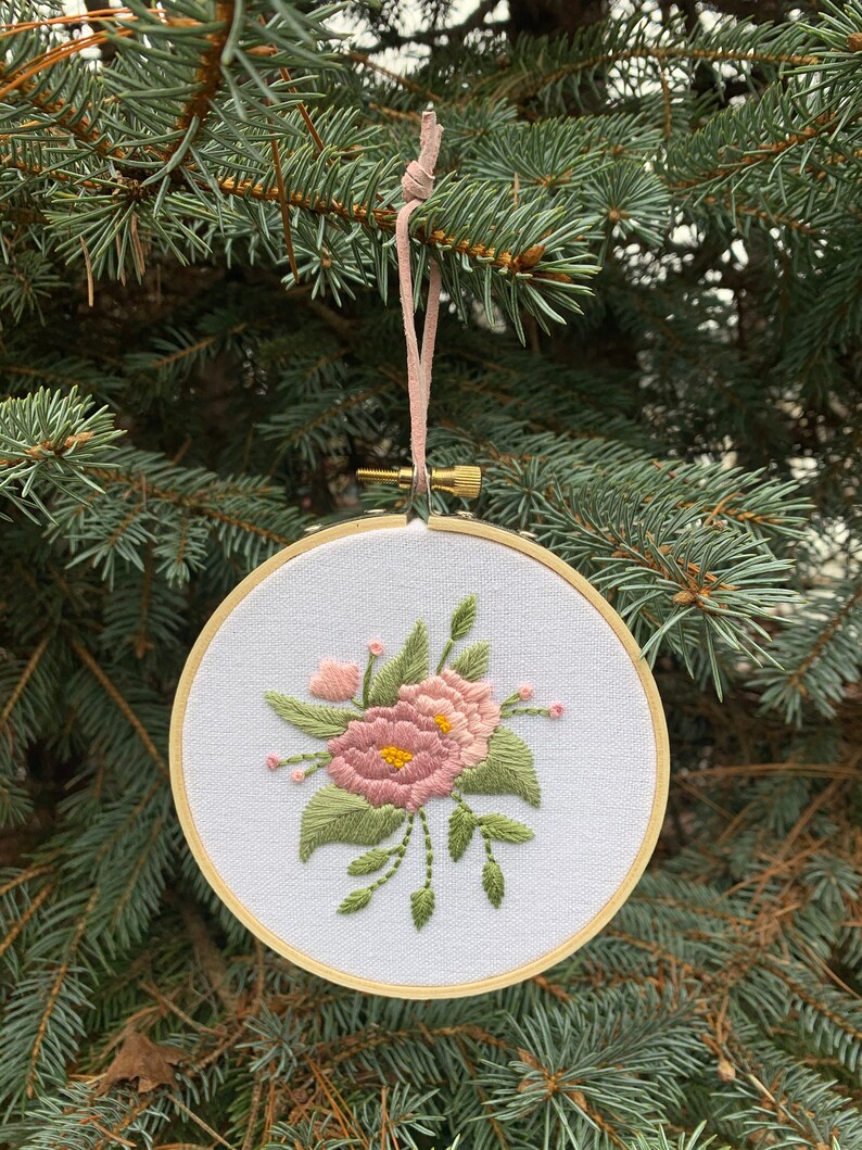 Peonies Hand Embroidery Pattern Beginner Embroidery Diy Etsy