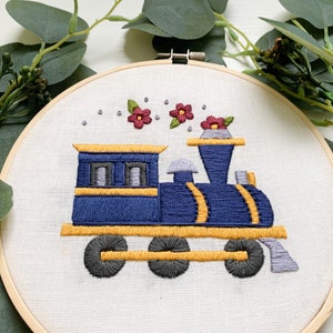 PDF Pattern, Train Embroidery, Nursery Decor, Locomotive, Embroidery ...