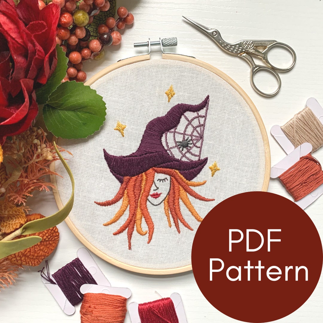 PDF Pattern, Halloween Craft, Witch, Embroidery Pattern - Etsy