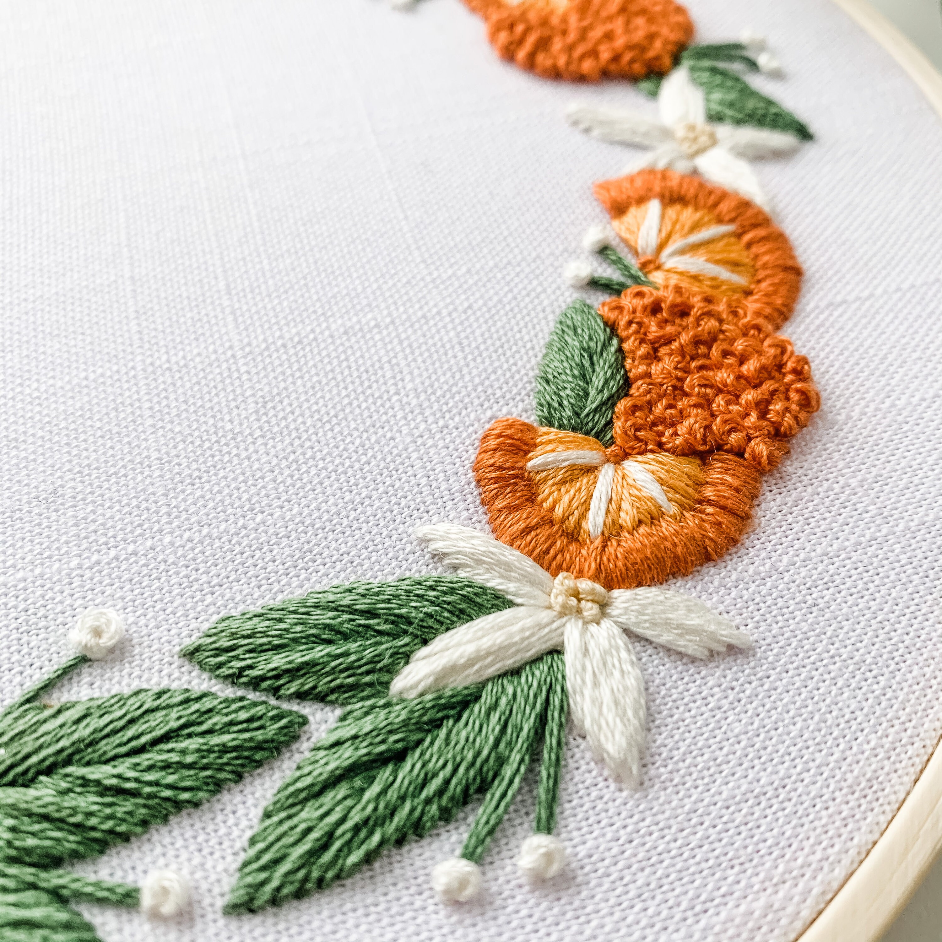 PDF Pattern Orange Wreath Embroidery Pattern Citrus - Etsy