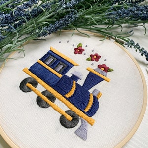 PDF Pattern, Train Embroidery, Nursery Decor, Locomotive, Embroidery ...