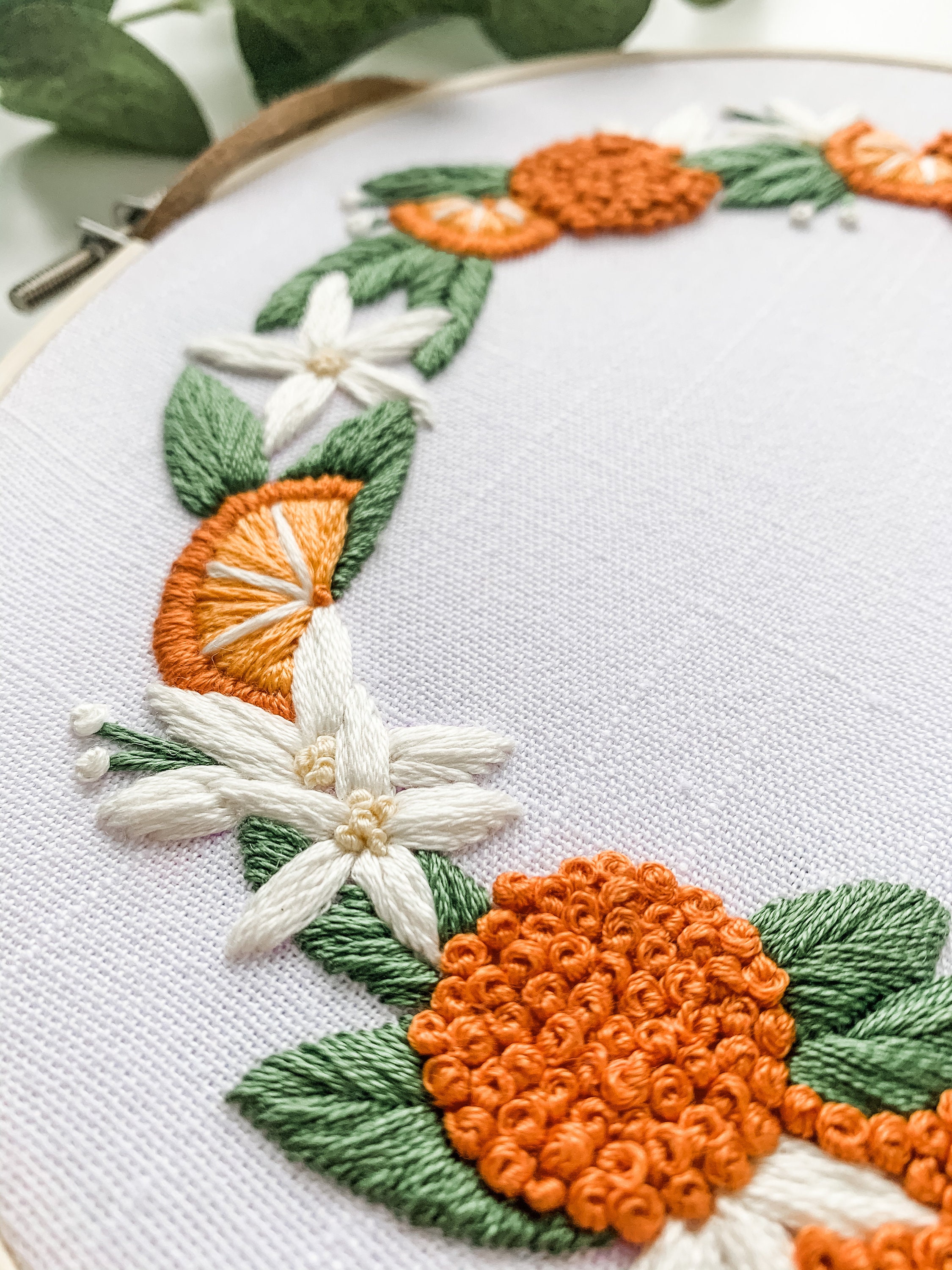 PDF Pattern Orange Wreath Embroidery Pattern Citrus - Etsy