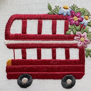 PDF Pattern, Double Decker Bus, London, Embroidery Pattern, UK - Etsy