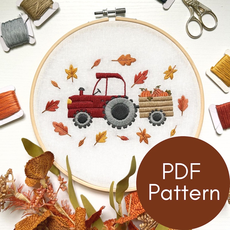 Autumn Tractor - Etsy