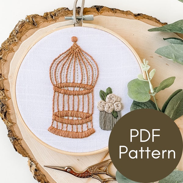 Birdcage Embroidery - Etsy