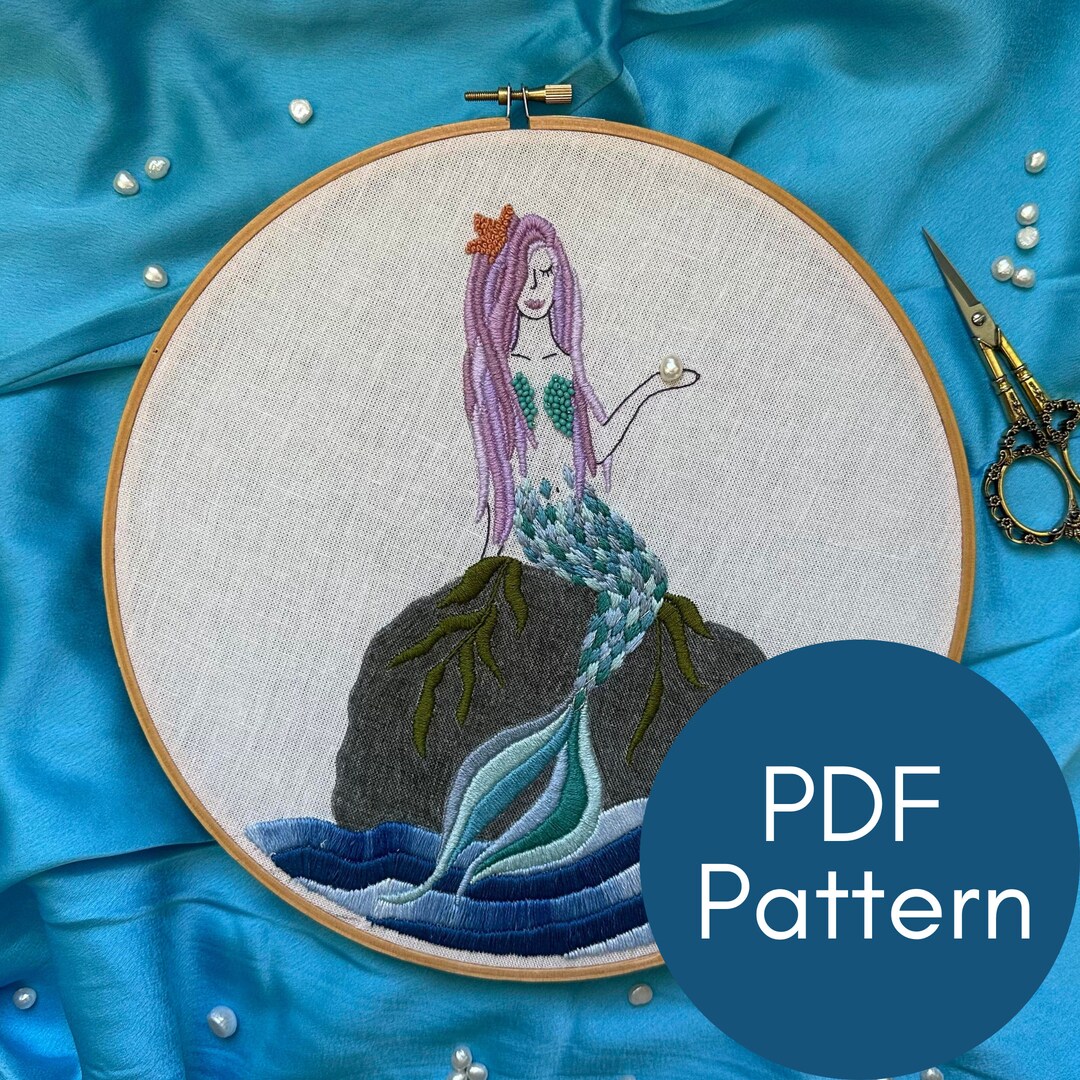 PDF Pattern Mermaid Embroidery Ocean Design Stitch Guide - Etsy
