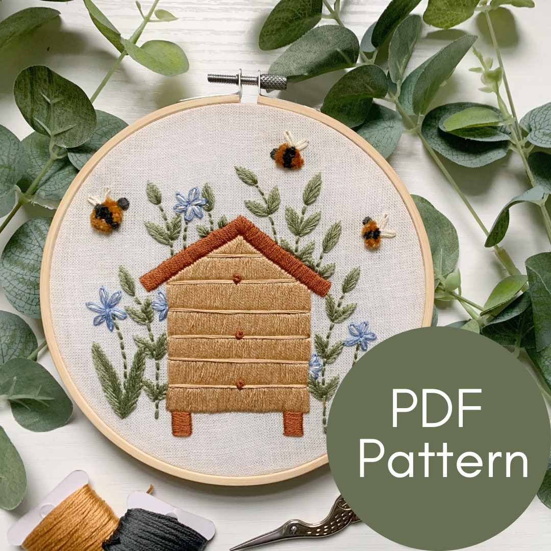 PDF Pattern, Beehive, Bee House, Bees, Embroidery Pattern, Video ...