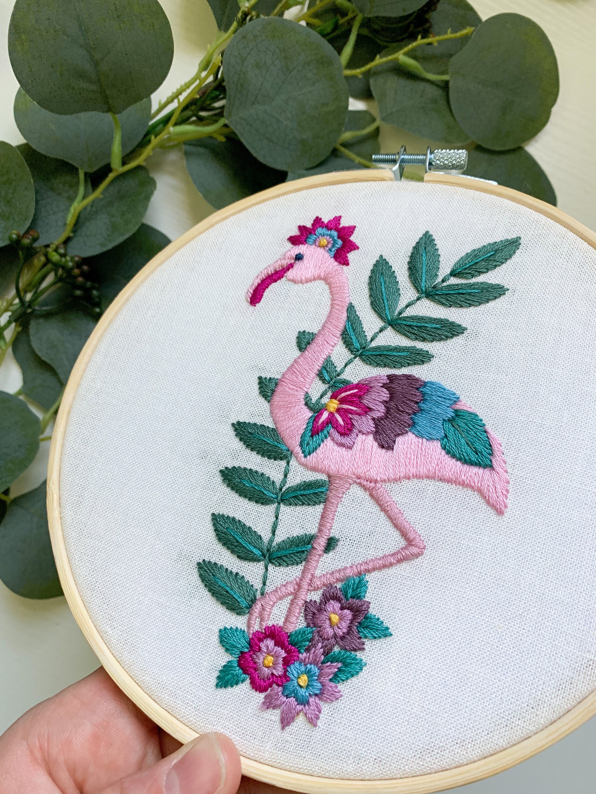 PDF Pattern Flamingo Embroidery Pattern Tropical - Etsy