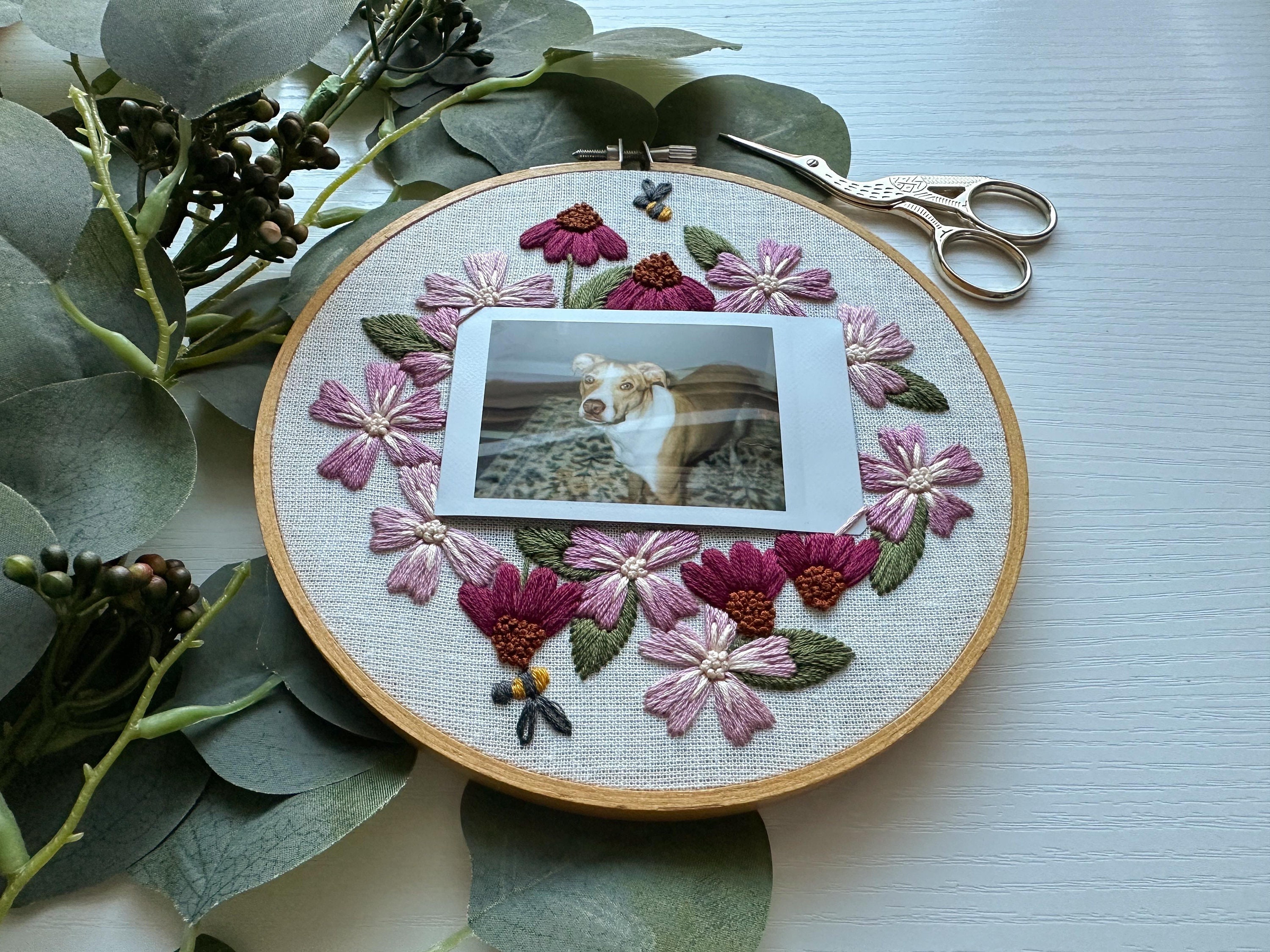 PDF Pattern, Flower Embroidery, Instax Mini Polaroid Frame, Photo ...
