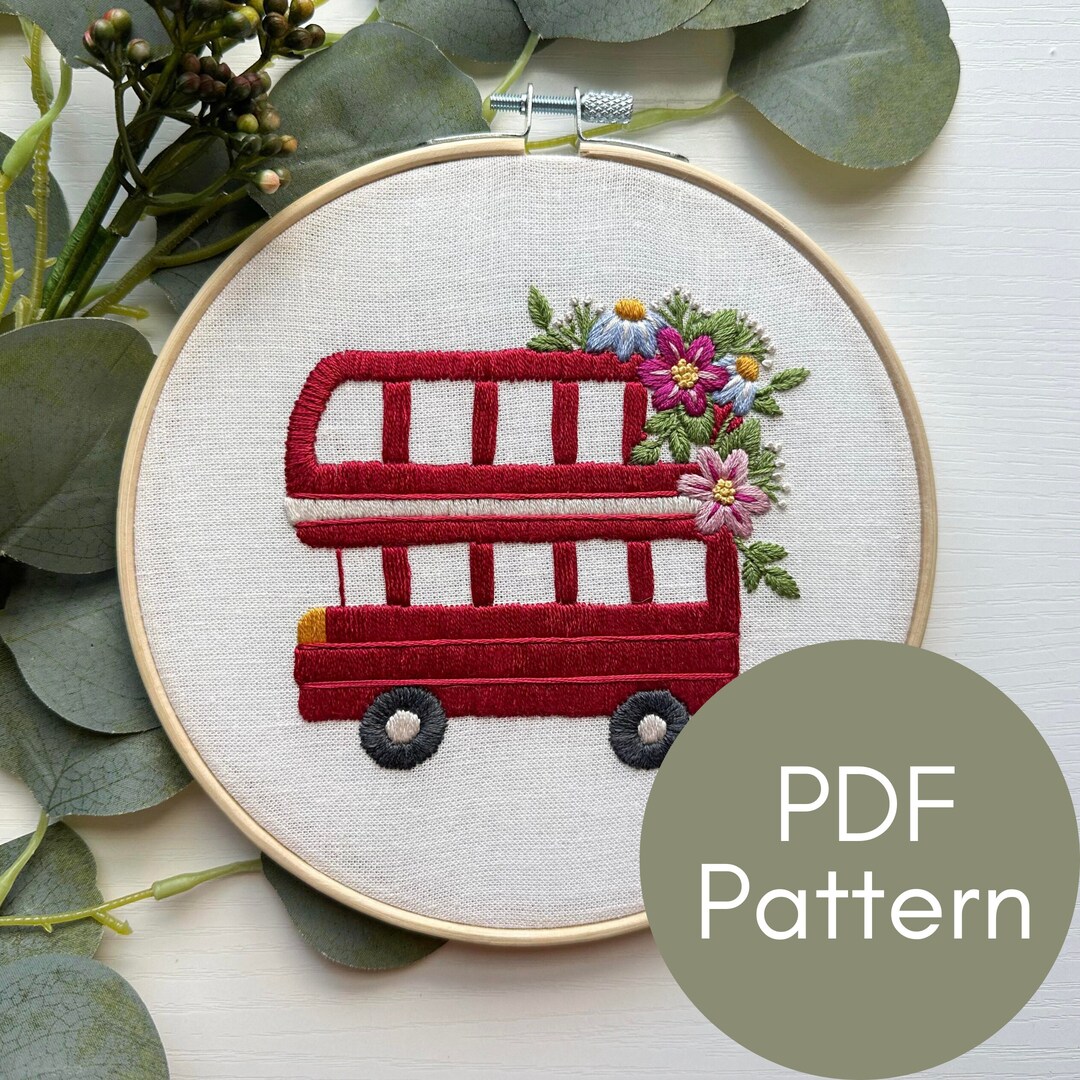 PDF Pattern, Double Decker Bus, London, Embroidery Pattern, UK - Etsy