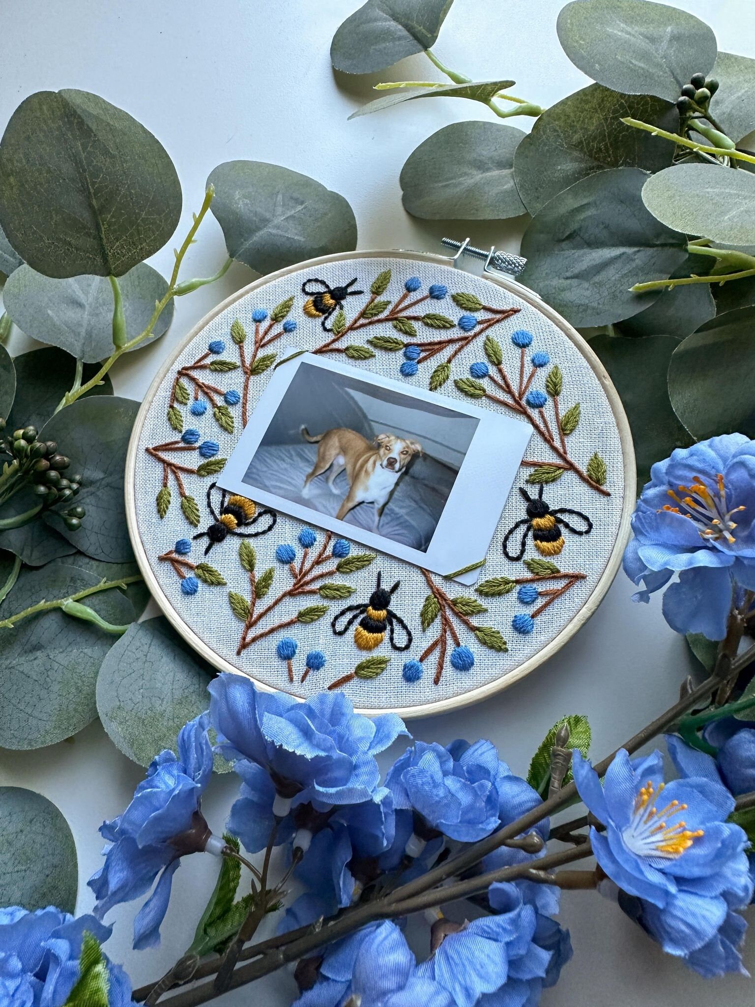 PDF Pattern, Bee Embroidery, Instax Mini Polaroid Frame, Photo Memory ...