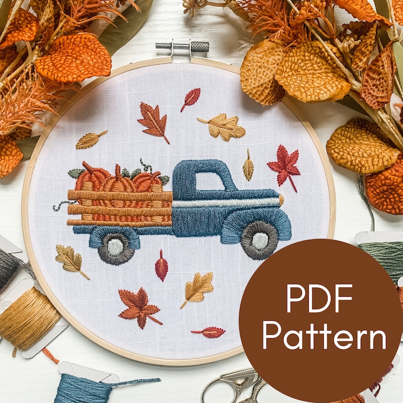 Fall Embroidery Pattern - Etsy