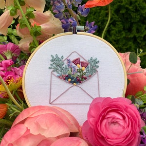 PDF Pattern, Floral Envelope, Embroidery Pattern, Stationery, Love ...