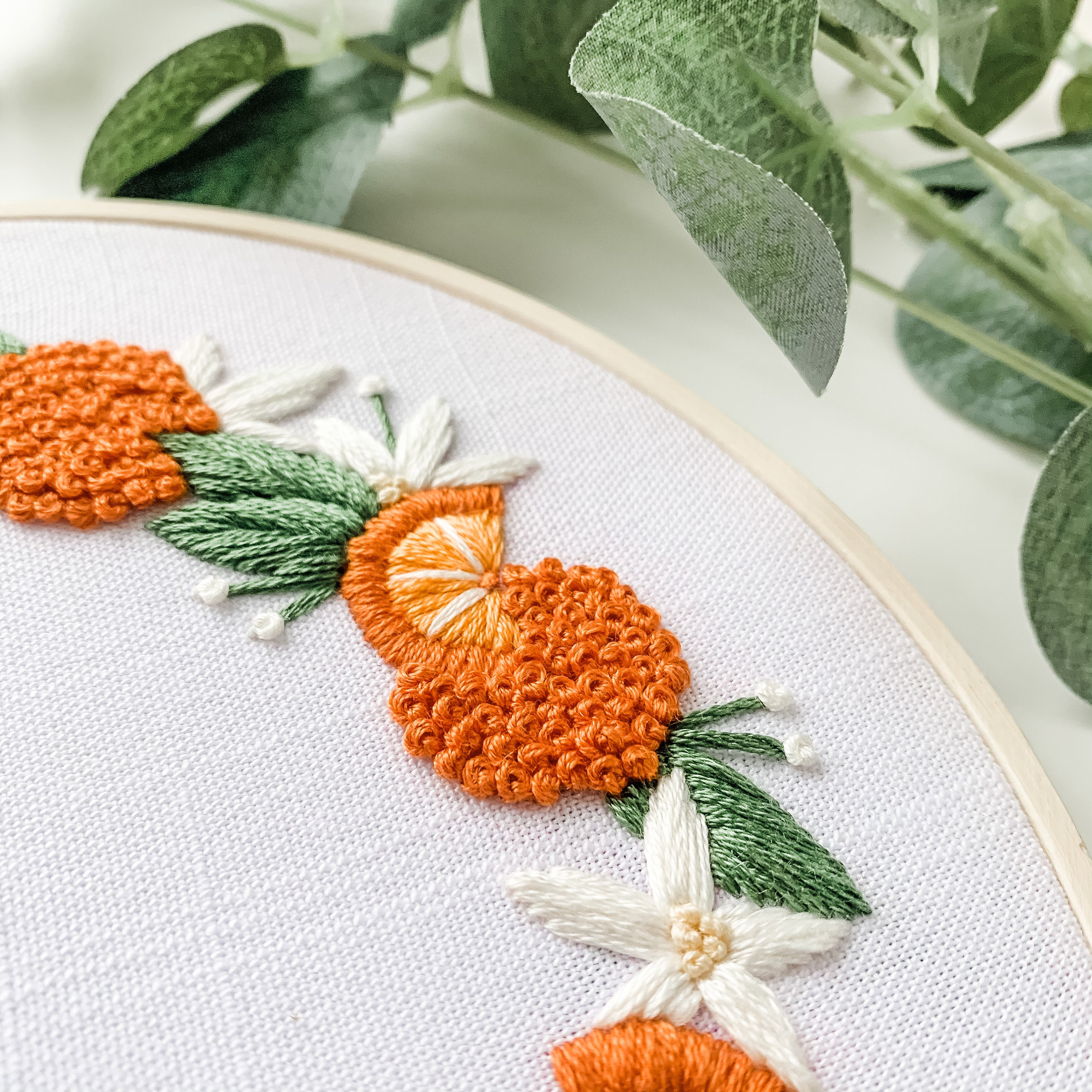 PDF Pattern Orange Wreath Embroidery Pattern Citrus - Etsy