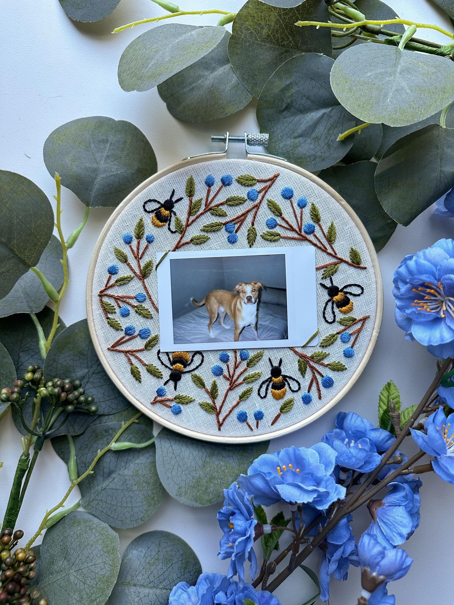 PDF Pattern, Bee Embroidery, Instax Mini Polaroid Frame, Photo Memory ...