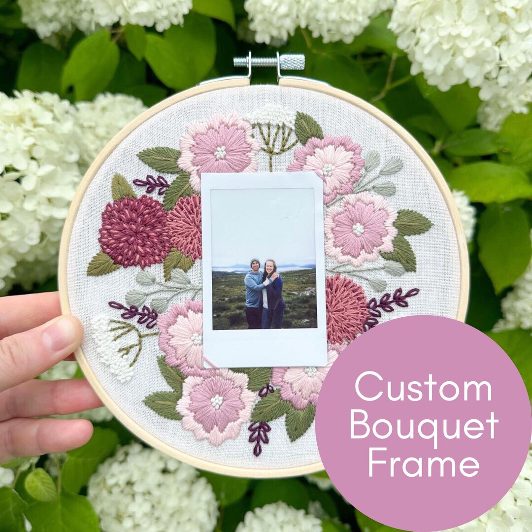 Custom Wedding Bouquet Polaroid Frame Hoop, Anniversary Gift, Bridal ...