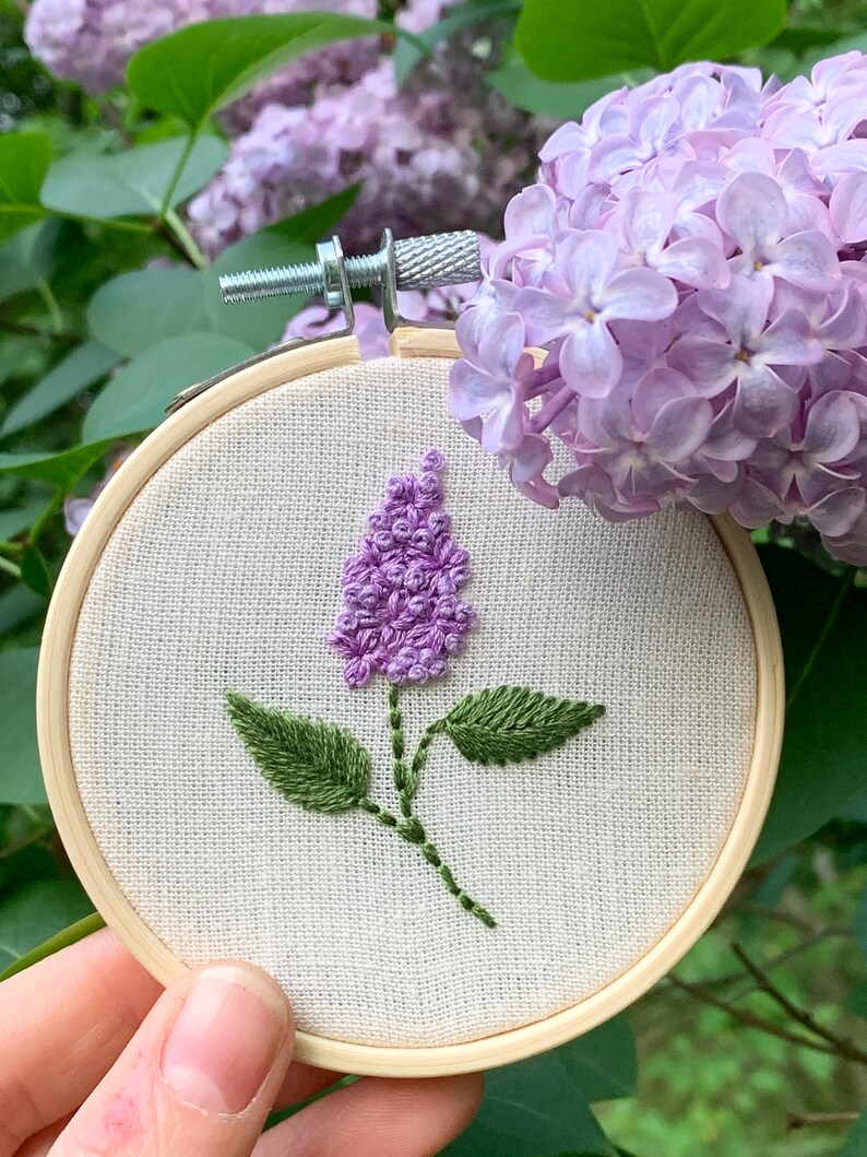 PDF Pattern, Lilac Embroidery, Purple Flowers, Video Tutorials ...