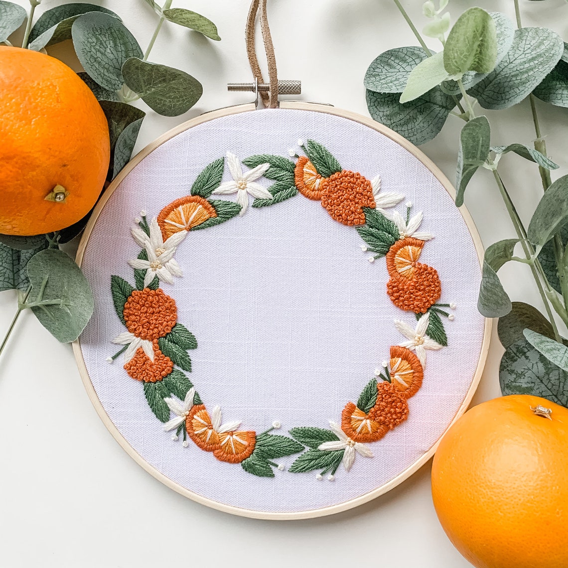 PDF Pattern Orange Wreath Embroidery Pattern Citrus - Etsy
