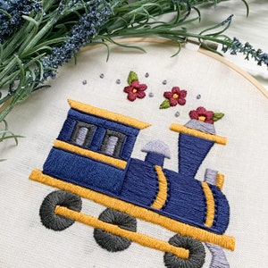 PDF Pattern, Train Embroidery, Nursery Decor, Locomotive, Embroidery ...