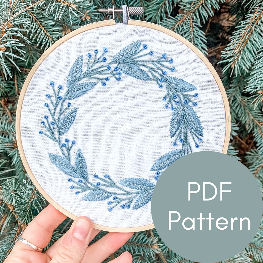 PDF Pattern, Wreath, Winter Embroidery, Embroidery Pattern - Etsy
