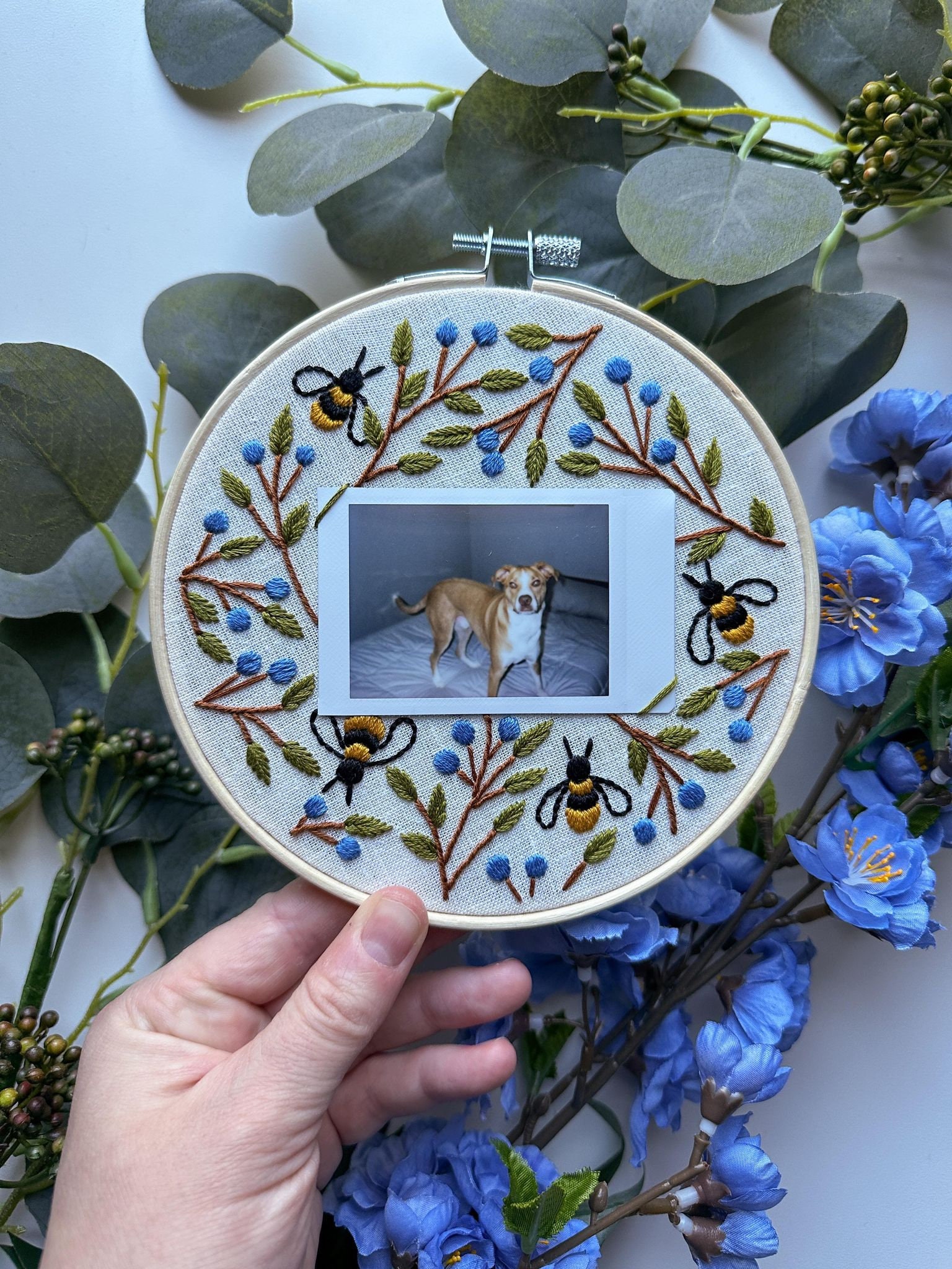PDF Pattern, Bee Embroidery, Instax Mini Polaroid Frame, Photo Memory ...