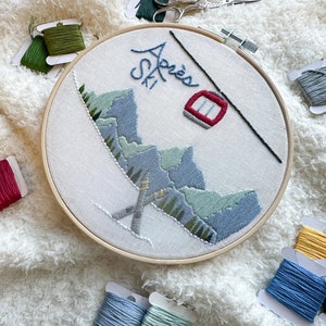 PDF Pattern, Après Ski, Winter Embroidery, Snowy Mountains, Embroidery ...