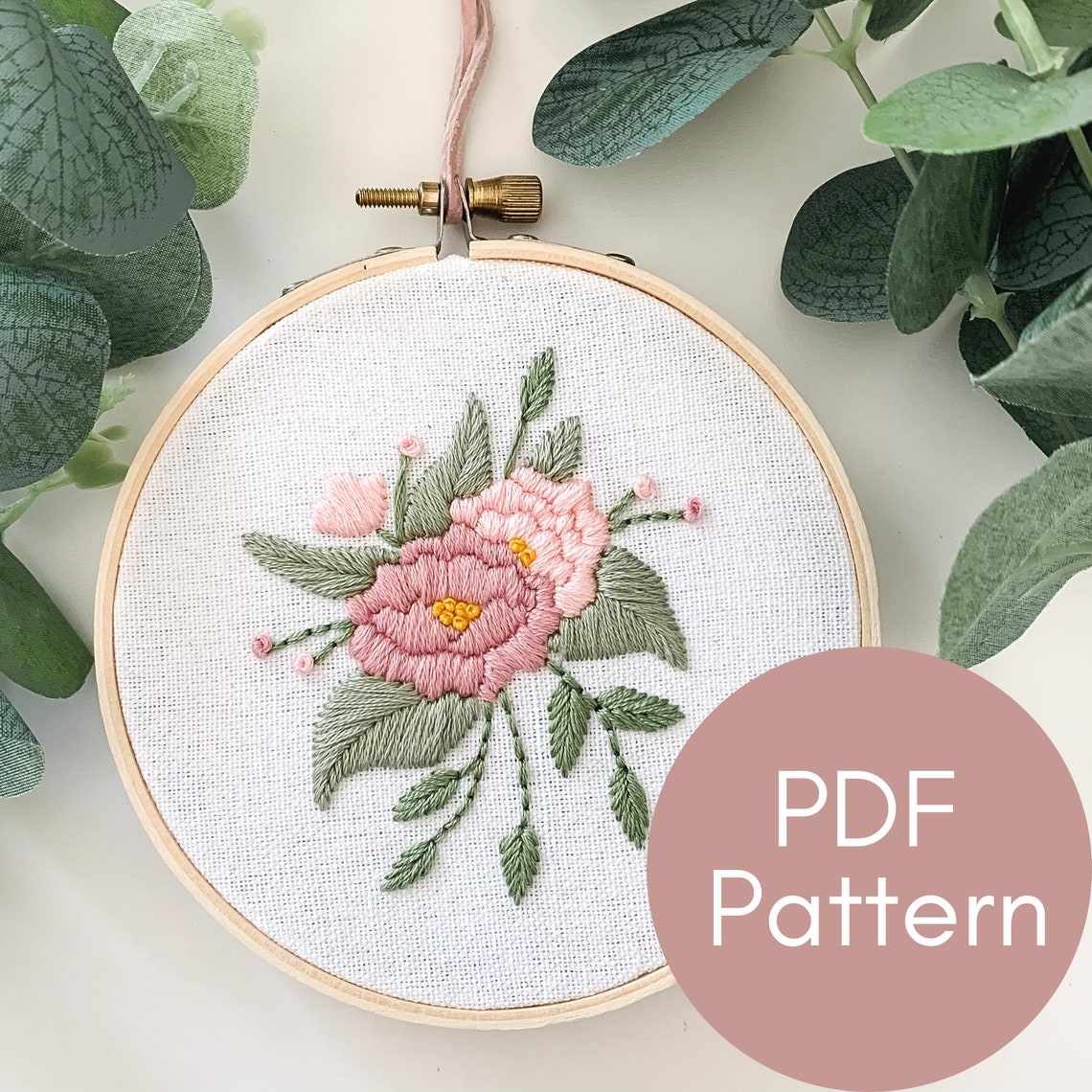 PDF Pattern Peonies Embroidery Pattern Beginner Embroidery - Etsy